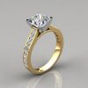 Cathedral Style Channel Set Engagement Ring - PureGemsJewels