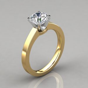 Round Cut Solitaire Engagement Ring - PureGemsJewels
